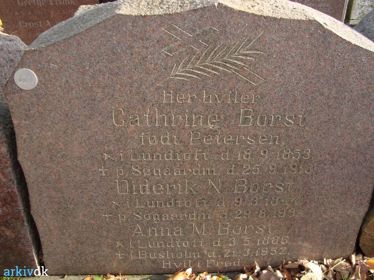 arkiv.dk | Borst, Diderik N. ( 1844-1934) Landmand/ kontorist. Lundtoft/Søgårdsmark. Ansat på ...