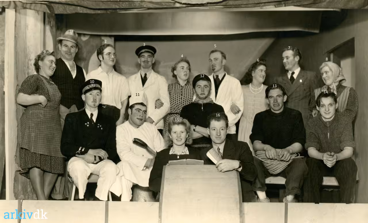 arkiv.dk | Dilettant i Tanderup forsamlingshus ca 1945 - 50, Tanderup sogn