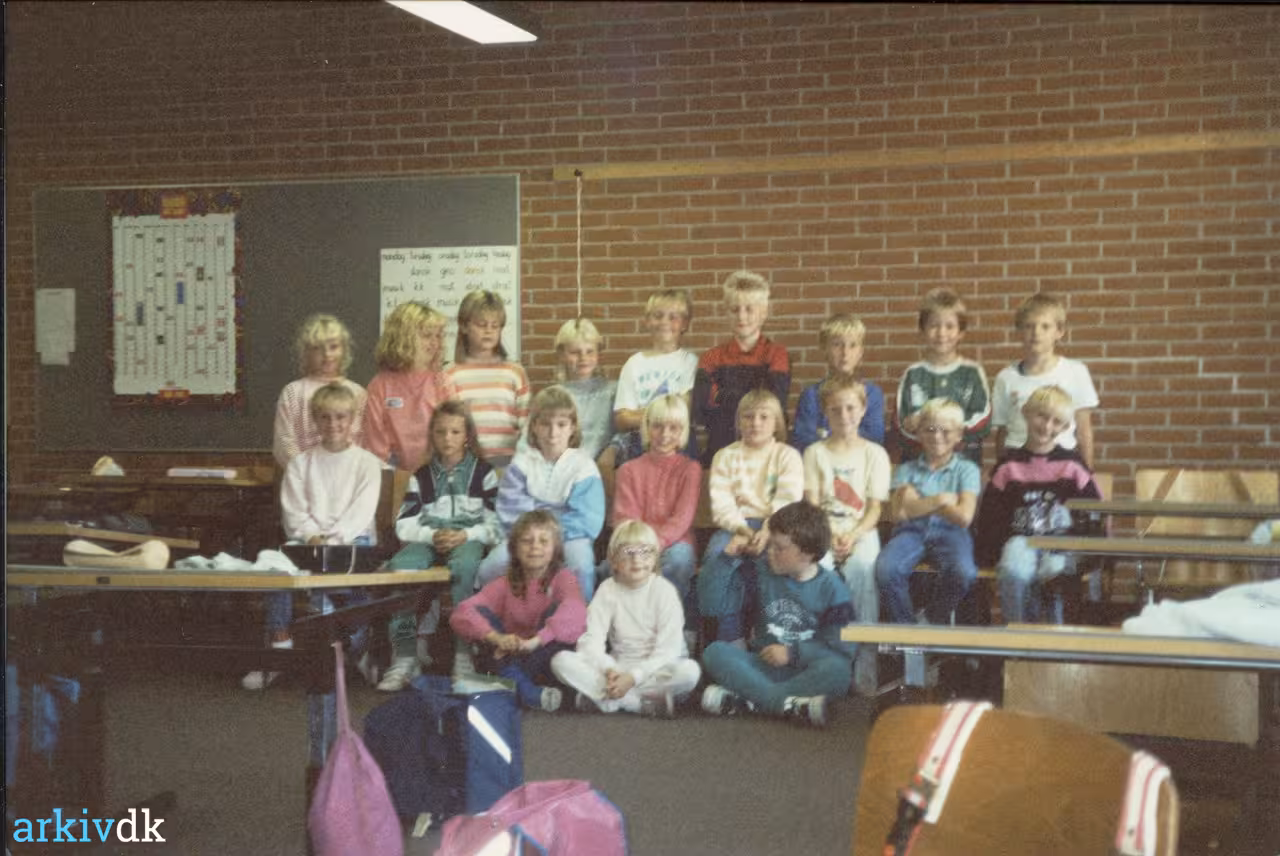 arkiv.dk | Klassebillede, Harboøre skole, ca. 1990.
