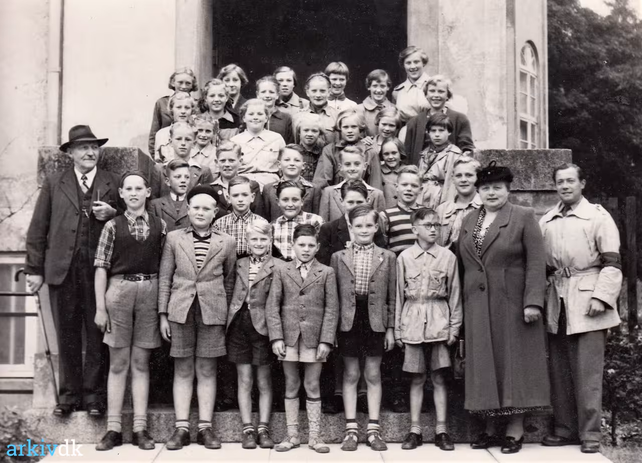 arkiv.dk | Skolefoto, Elstrup Skole 1954 ca.