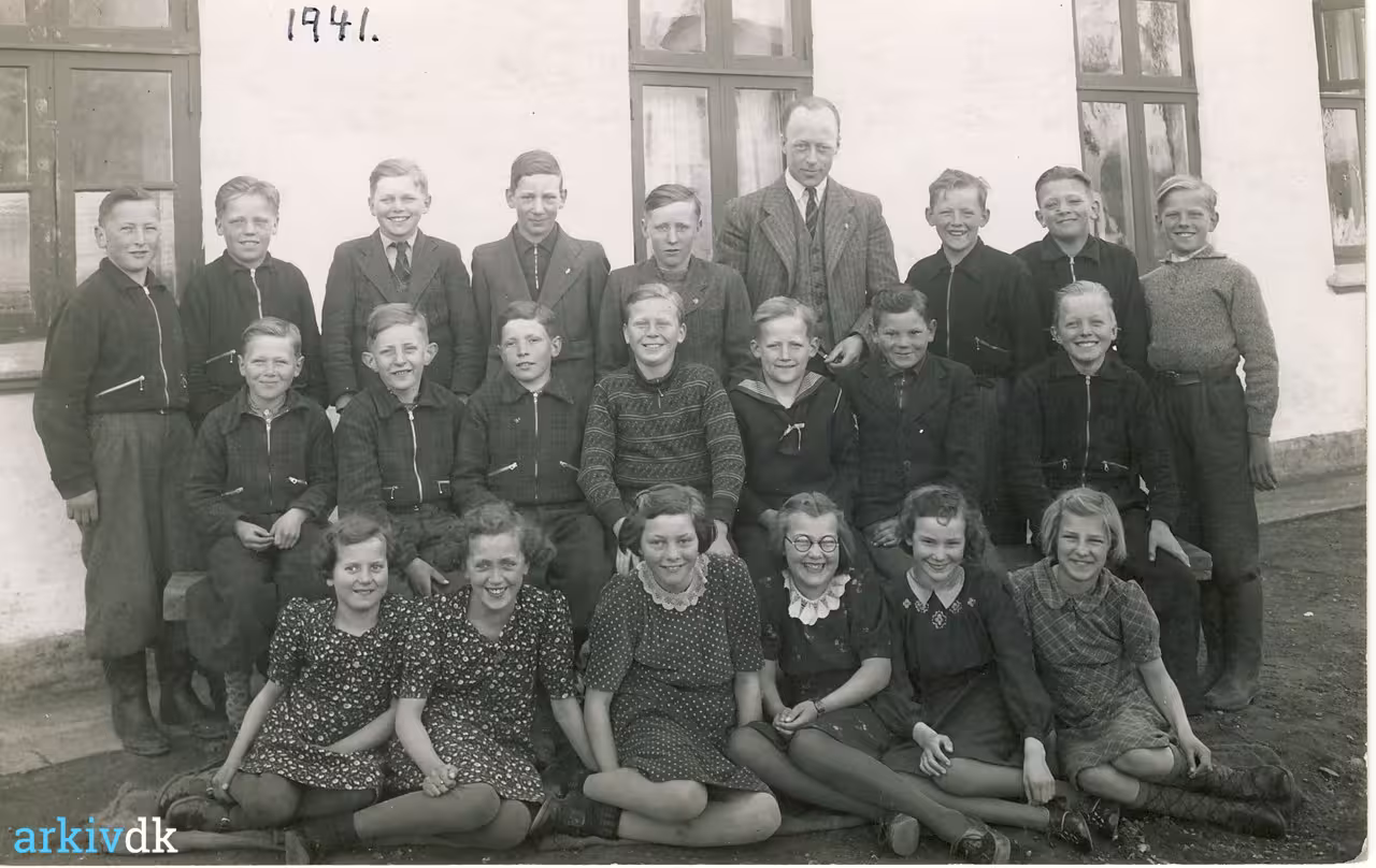 arkiv.dk | Skolebillede 1941 Sdr. Tranders skole