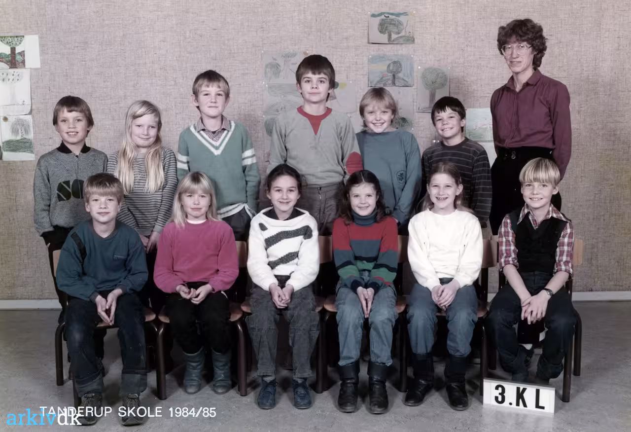 arkiv.dk | Tanderup skole. Klassebillede. 3. kl. 1984-1985, Tanderup sogn