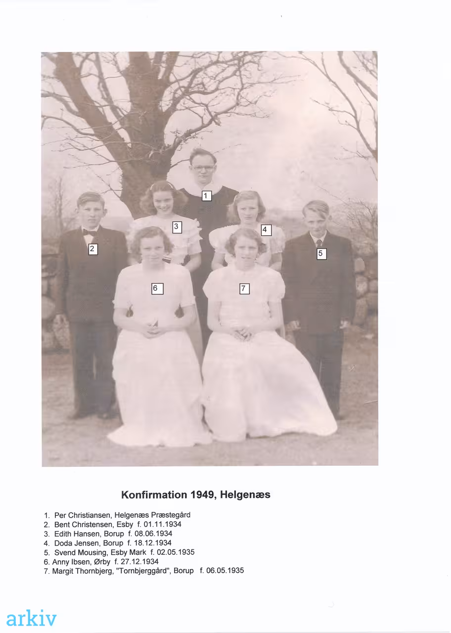 arkiv.dk | Konfirmation 1949, Helgenæs