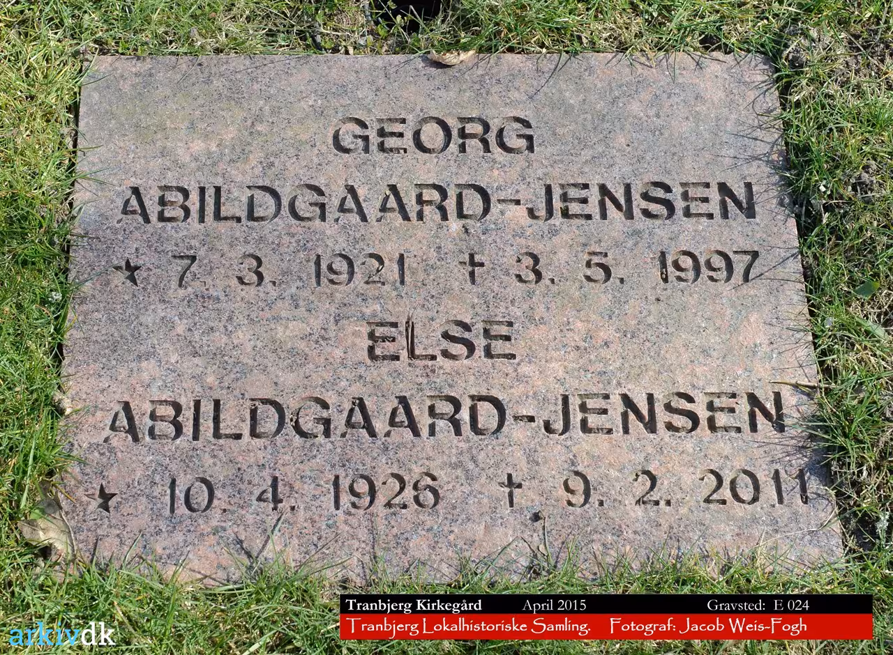arkiv.dk | Tranbjerg Kirkegård. Gravsten. Georg Abildgaard-Jensen ( 1921 - 1997 ) Else ...
