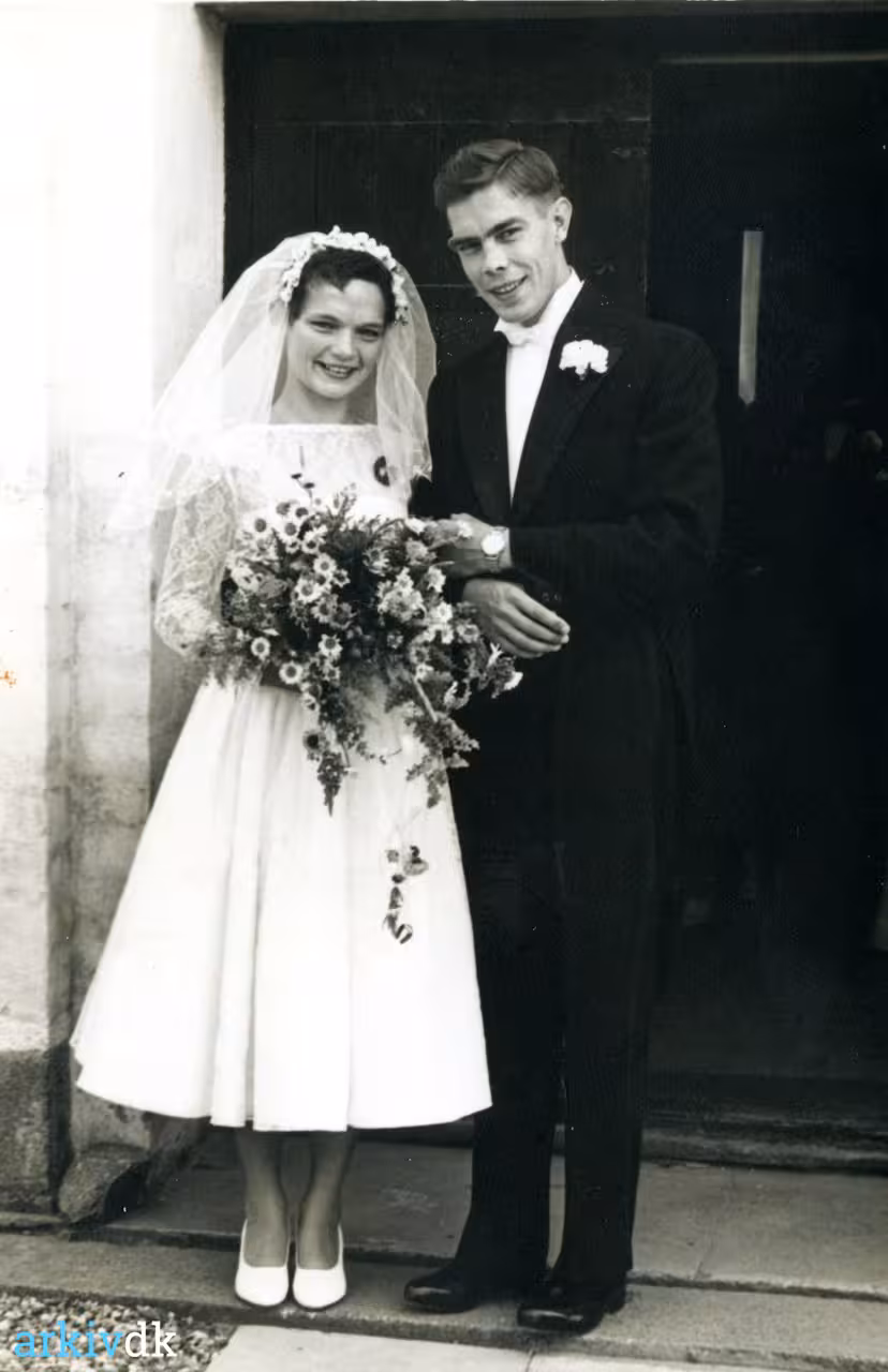 arkiv.dk | Brudeparret Gunhild og Ejvind Hansen