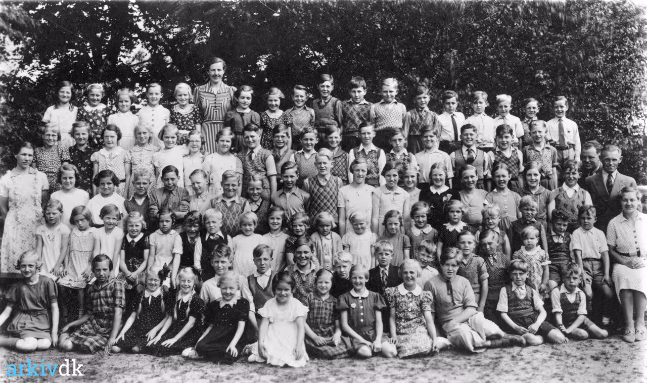 arkiv.dk | Elever på Vinding Skole, ca. 1933