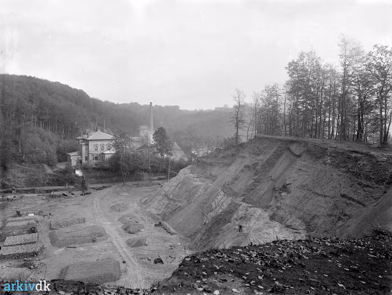 arkiv.dk | Udgravning ved Pilkebakken, Vejle, ca. 1905