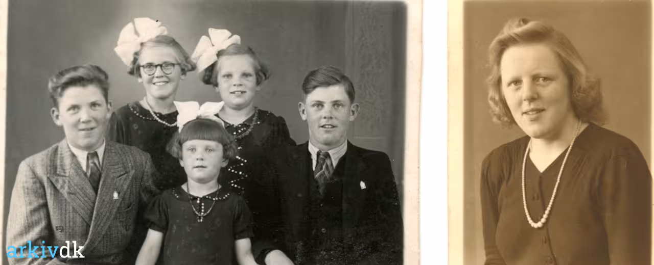 arkiv.dk | 5 søskende Steffensen, Mønsted.