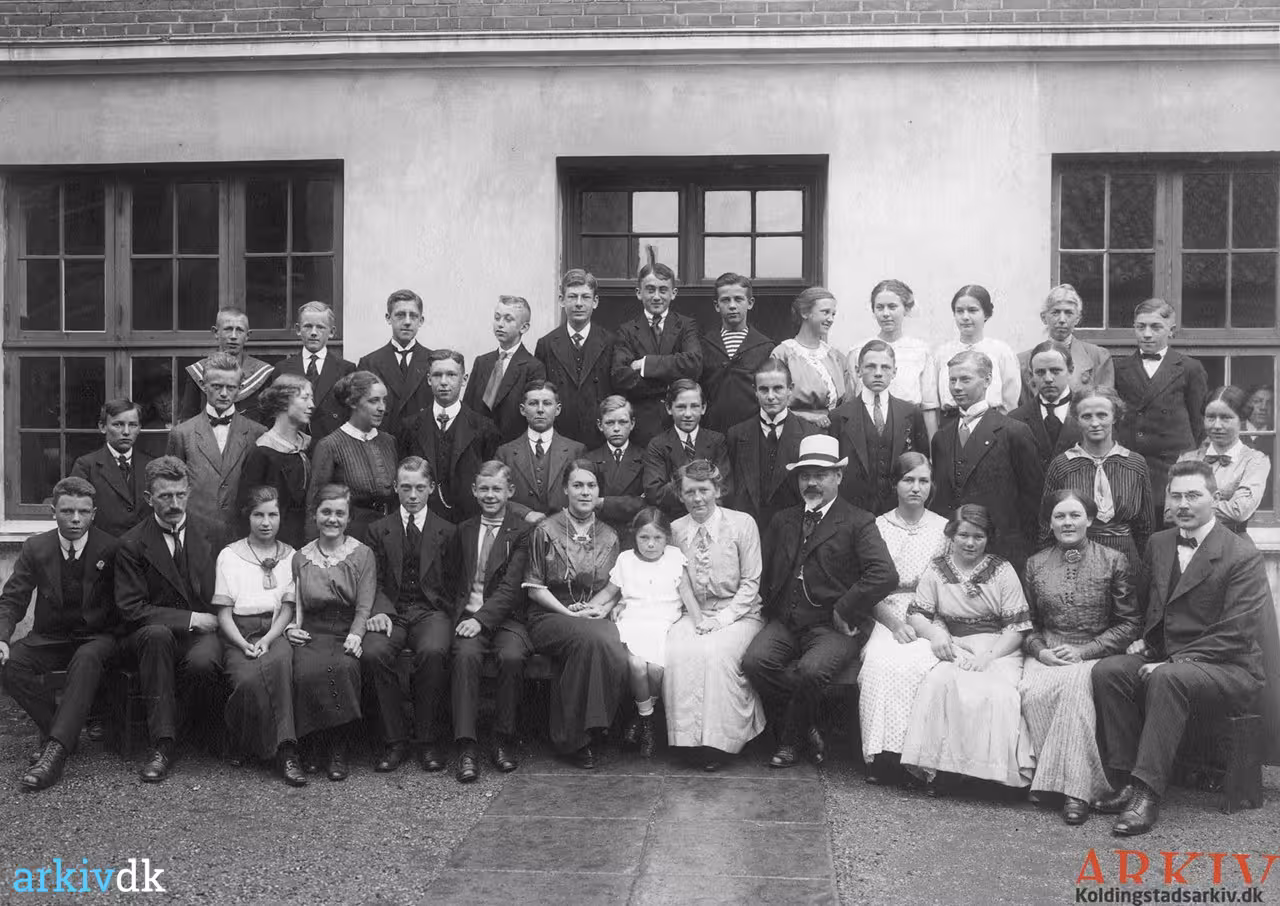 arkiv.dk | Skolebillede fra Kolding Realskole 1914.
