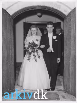 arkiv.dk | Bryllupsbillede, Erik Kaspersen og Anny Nielsen.