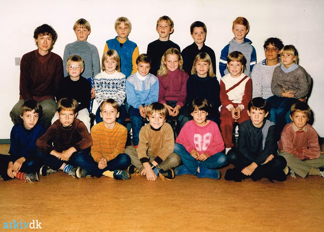 arkiv.dk | Hornslet Skole, klassebillede 3.d 1984/1985.