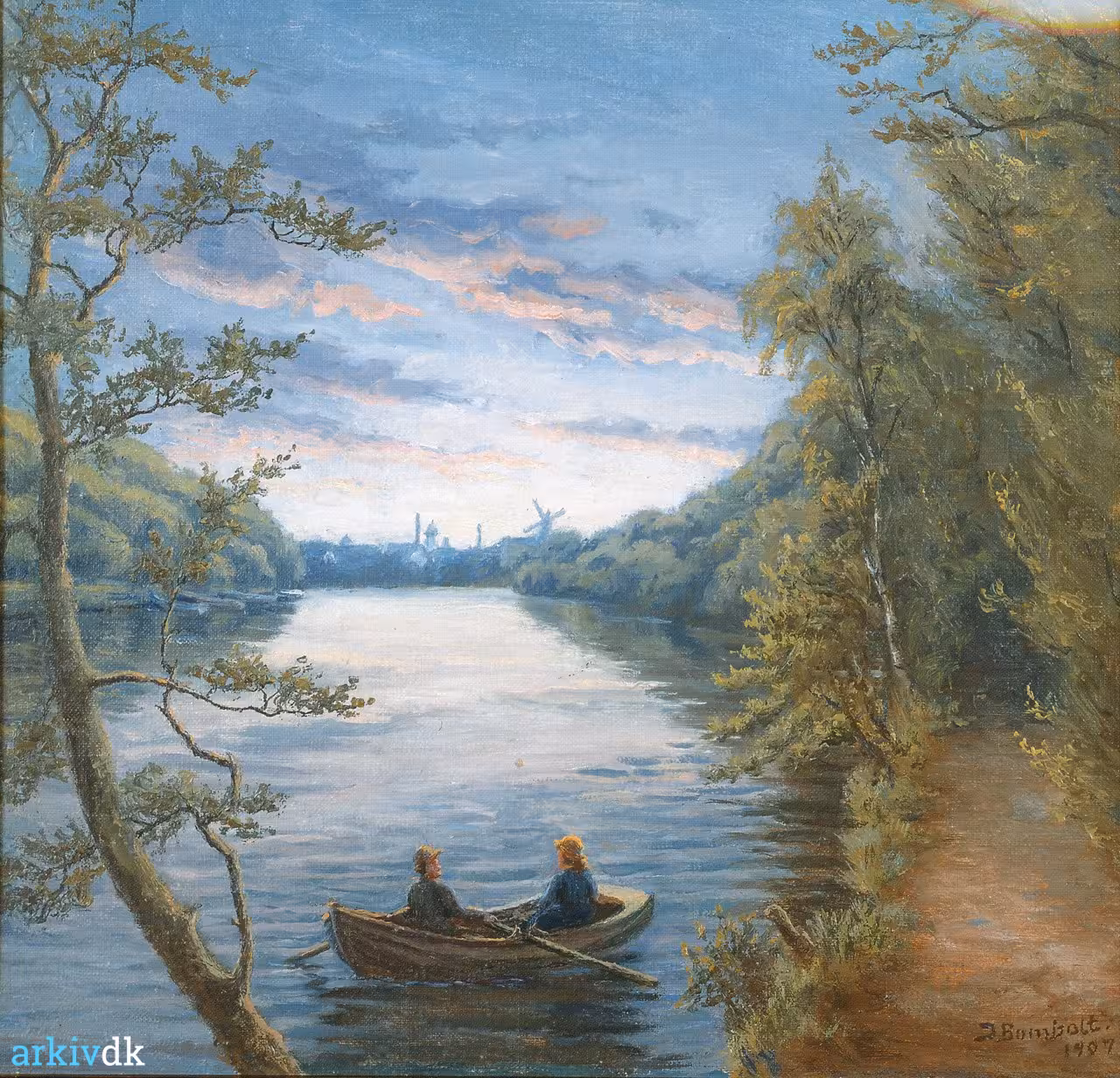 arkiv.dk | Maleri af Jens Bomholt: Remstrup Å