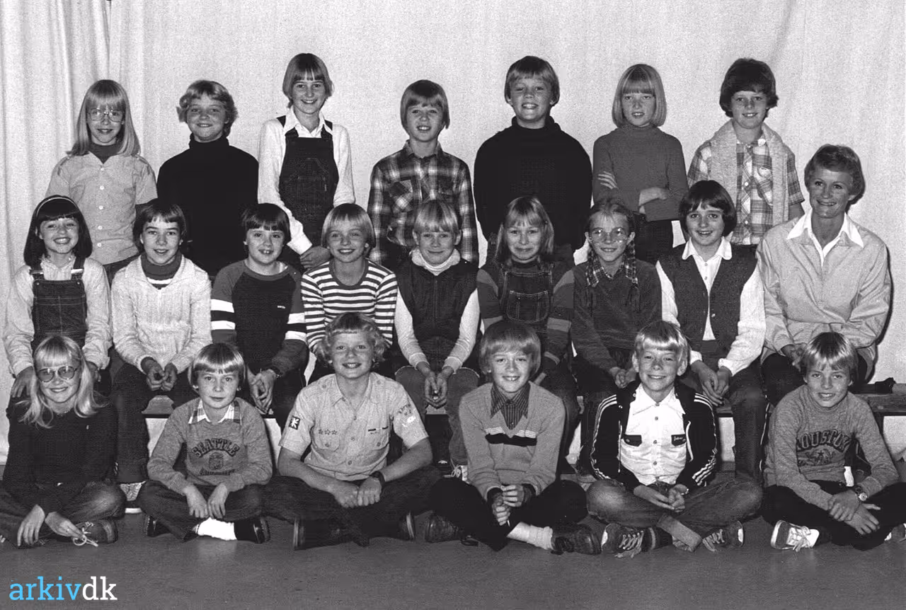 arkiv.dk | Hornslet Skole, klassebillede 5.c 1980/1981.