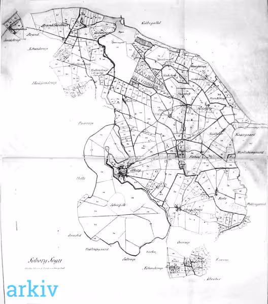arkiv.dk | Matrikelkort over Søborg sogn og Gilleleje sogn.