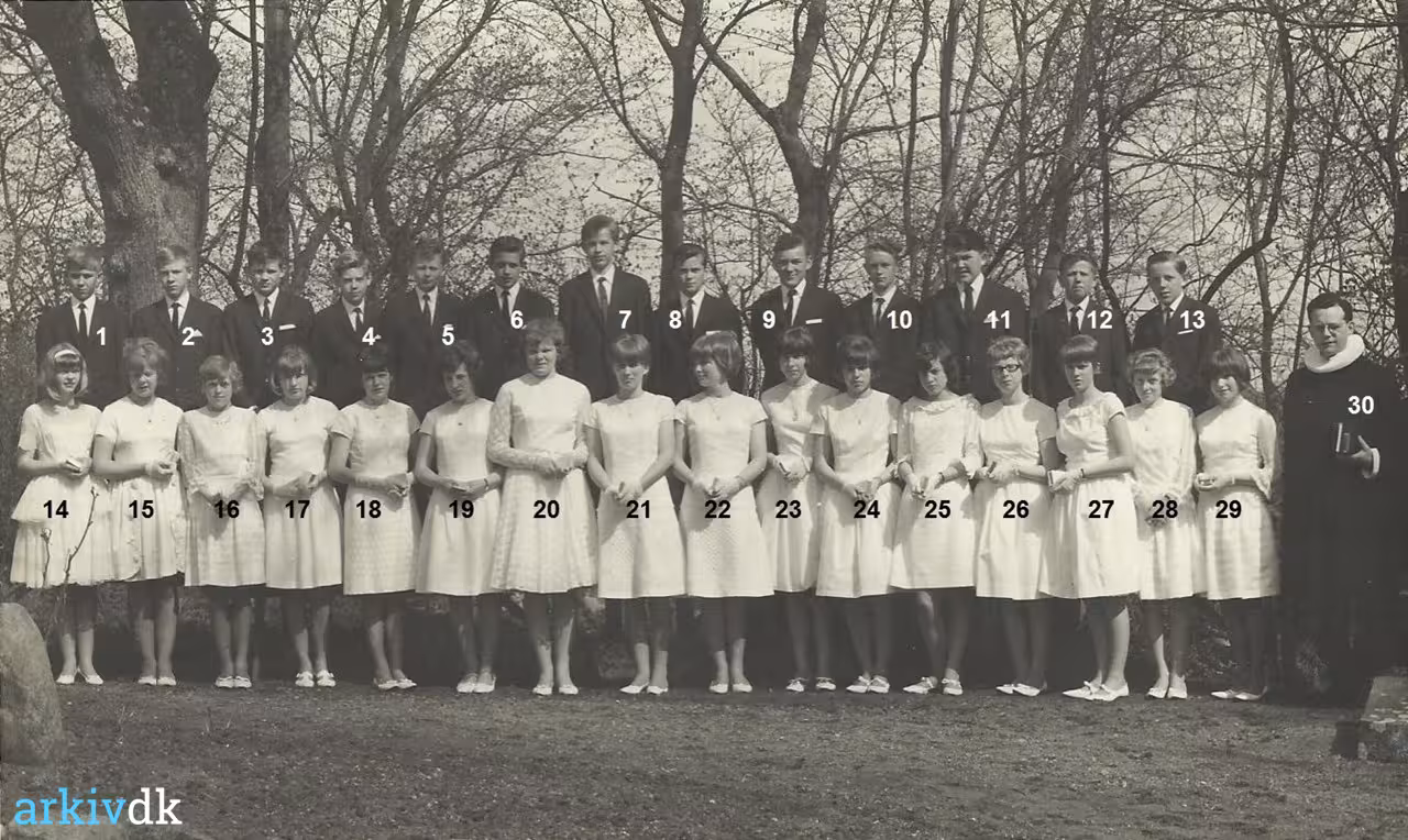 arkiv.dk | Konfirmander, Storvorde 1966