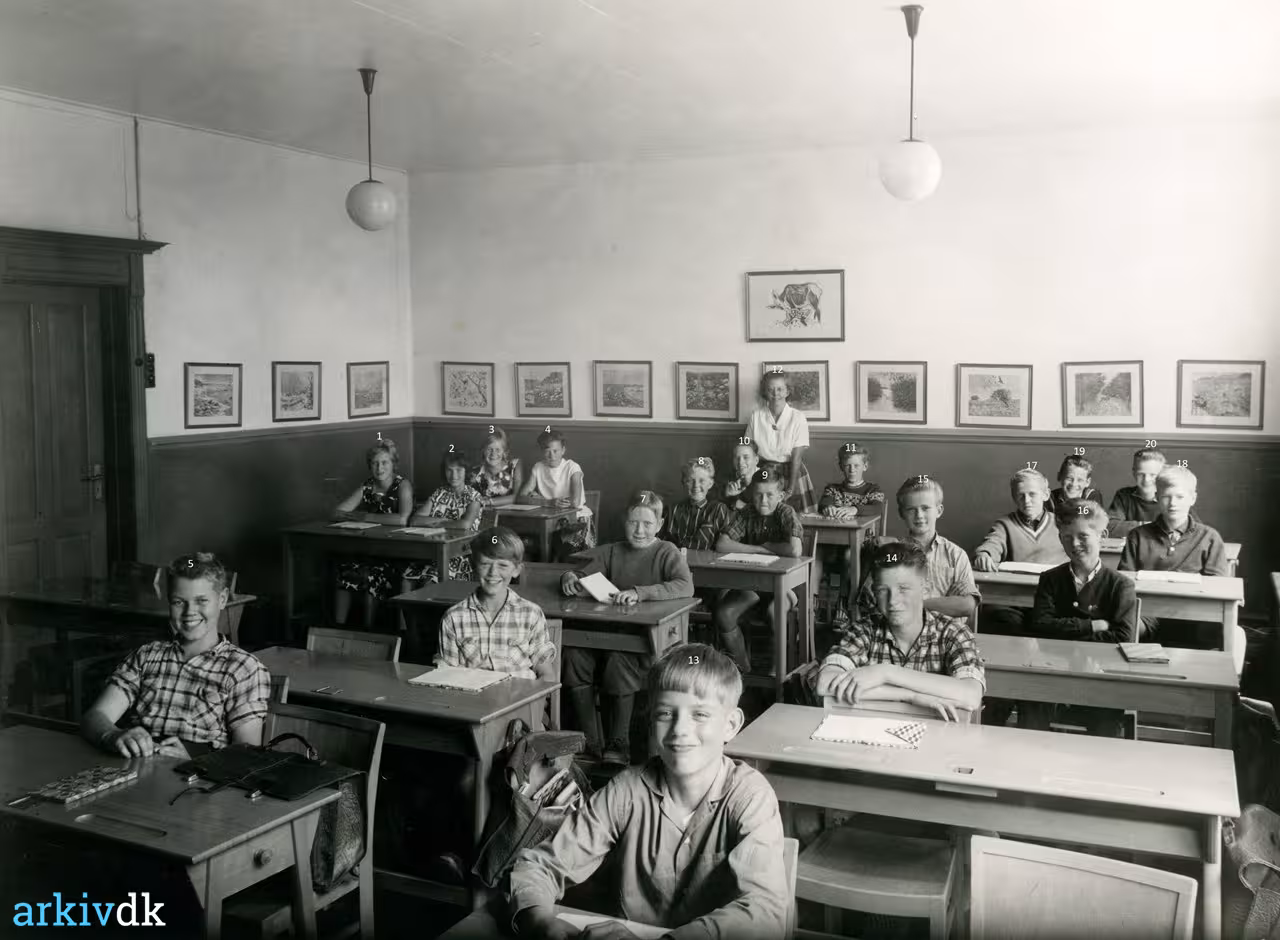 arkiv.dk | Ejby skoleklasse fra år 1962 - 63, Ejby sogn