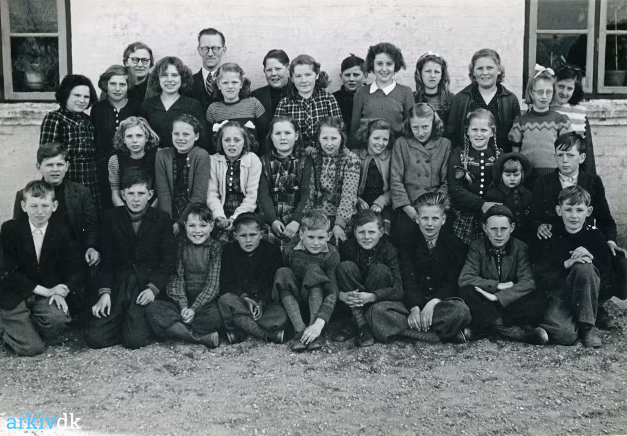 arkiv.dk | Elevbillede fra Skallebølle skole 1950