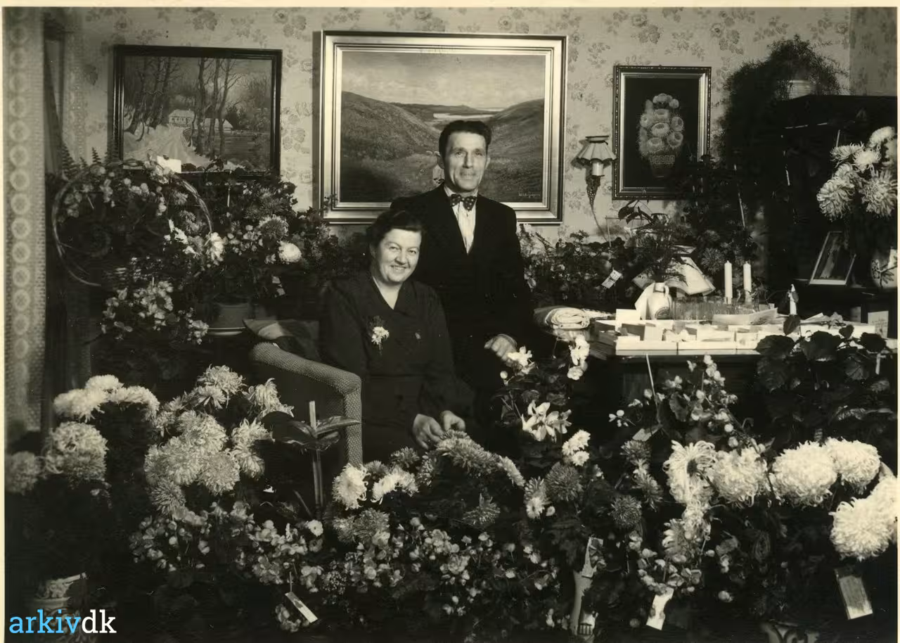 arkiv.dk | Helga Petrea Andersen ved sølvbryllup 1951.