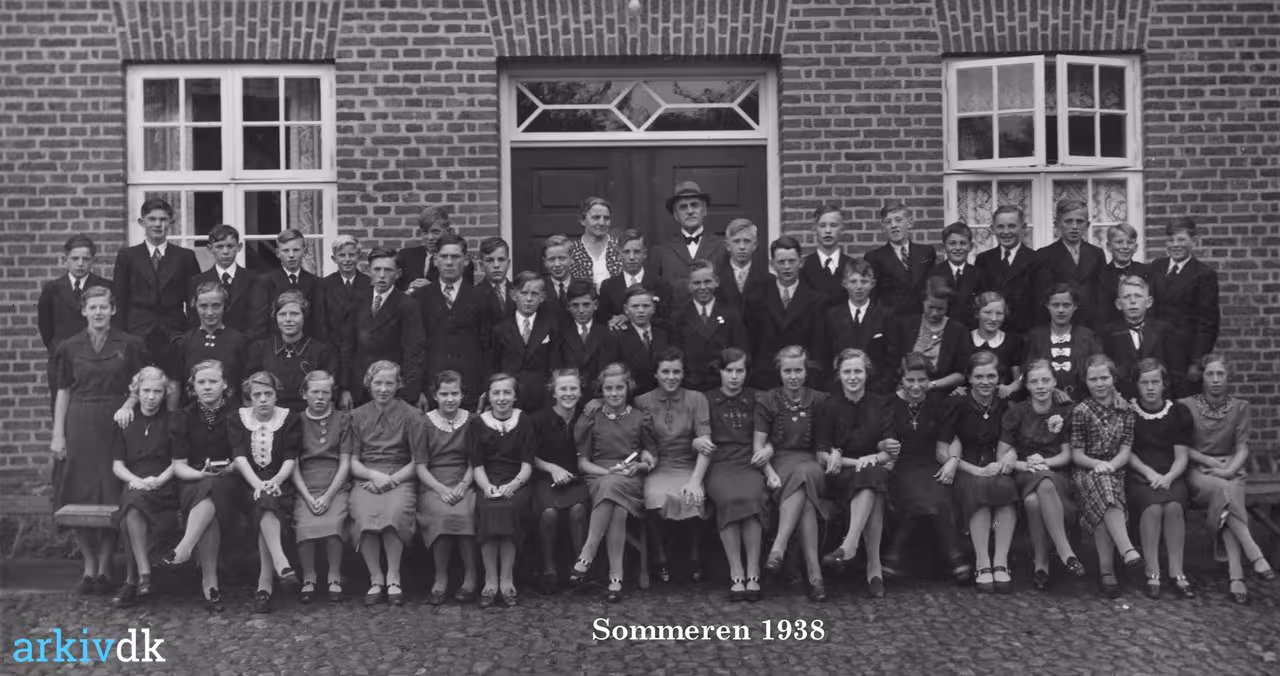 arkiv.dk | Konfirmander Sommeren 1938 9740 Jerslev
