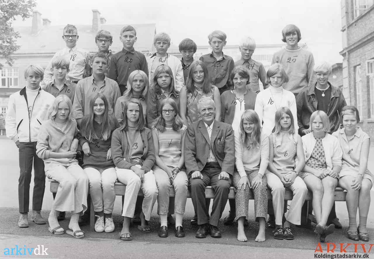 arkiv.dk | Sct. Nicolai Skole, 8 Aa 1969/70. Viceskoleinspektør Aage R ...