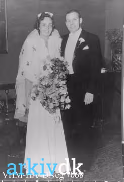 arkiv.dk | Knud Borre Jakobsen og hustru, bryllupsbillede
