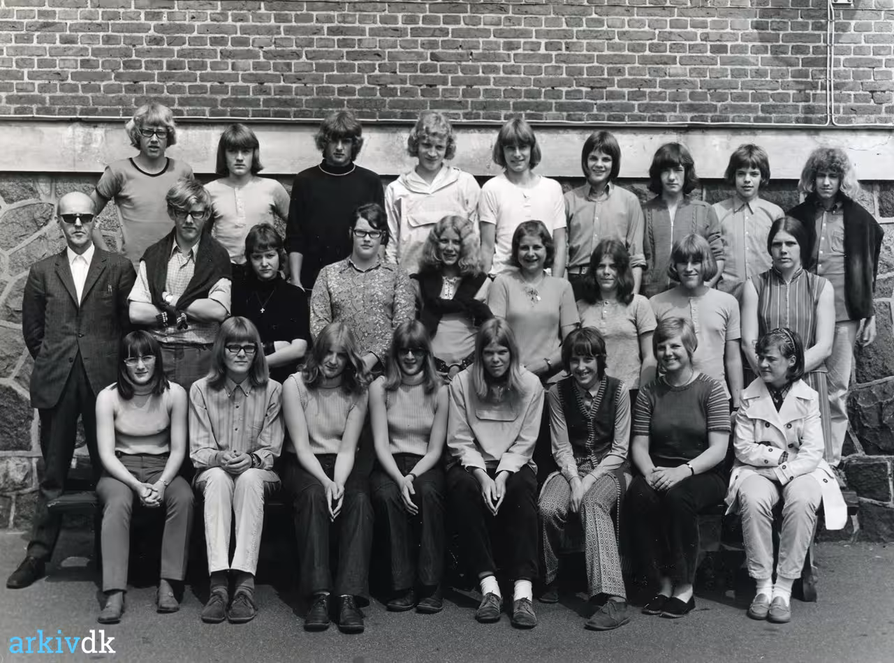 arkiv.dk | Sct. Jacobi Skole. Kirkepladsen 1, Varde. 1971. klassefoto 3. real C