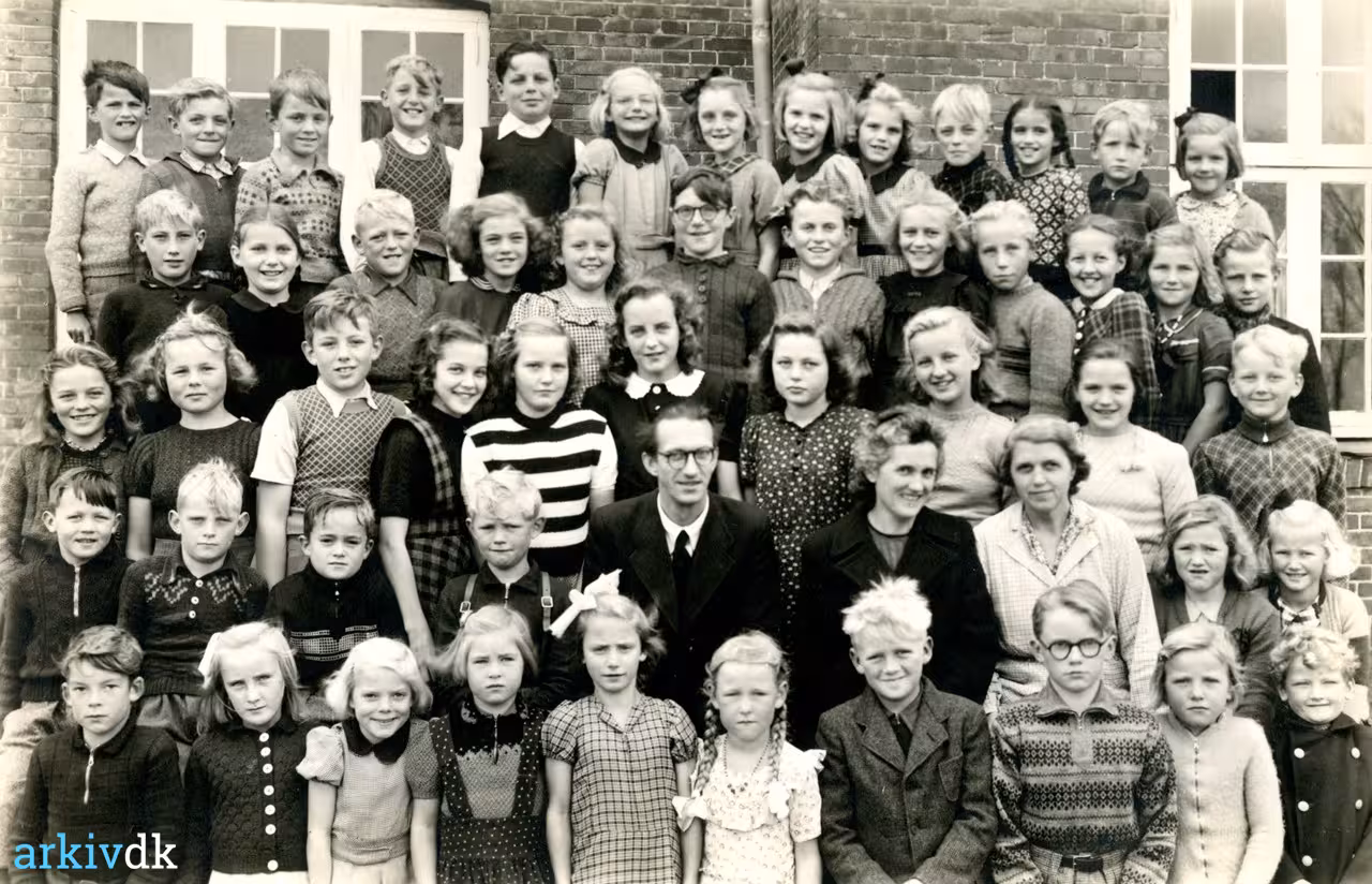 arkiv.dk | Fly Skole elever ca. 1950.