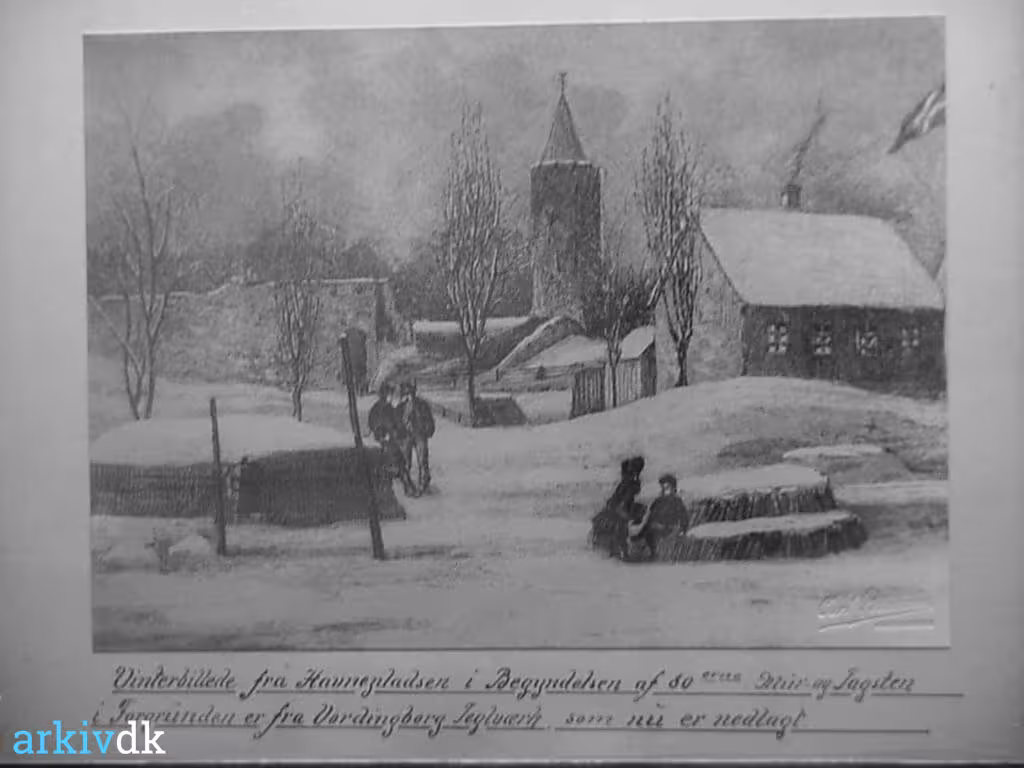 arkiv.dk | Vinterbillede fra Havnepladsen i begyndelen af 1880'erne.