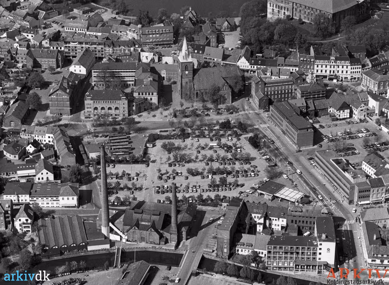 arkiv.dk | Kolding. Luftfoto over Kolding Centrum