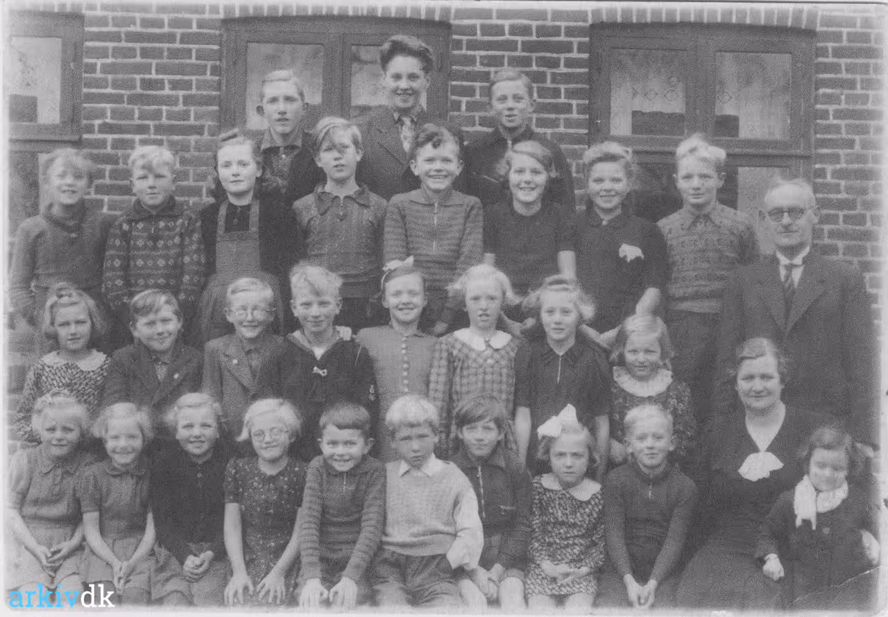 arkiv.dk | Skolebillede fra Alling ved Ry.