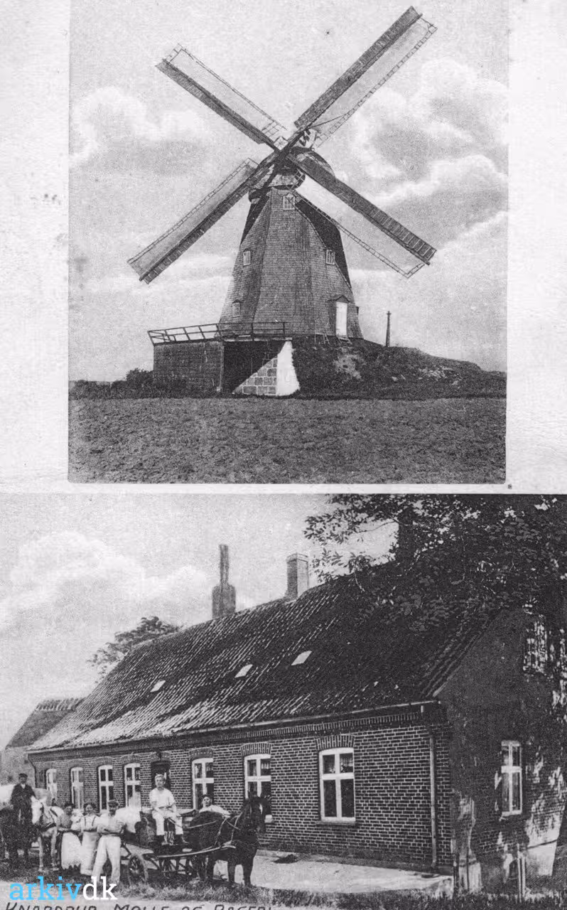 arkiv.dk | Postkort af Knardrup mølle og bageri, 1915