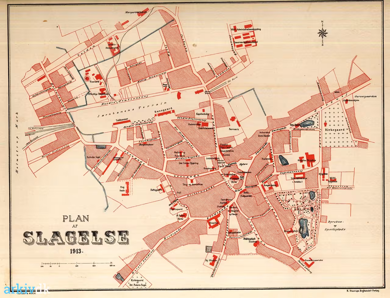 arkiv.dk | Plan af Slagelse 1913