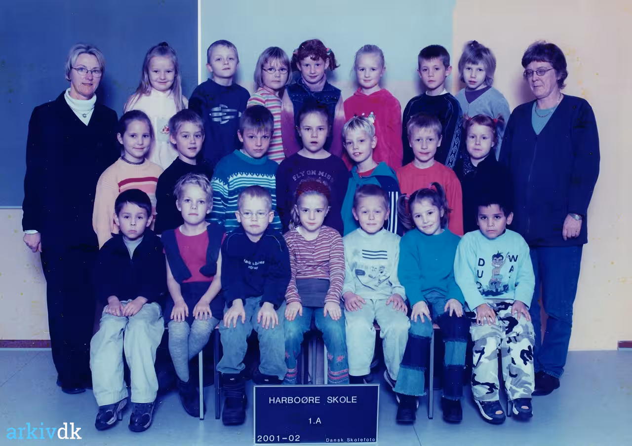 arkiv.dk | Klassebillede 1a, Harboøre skole, 2001/2002