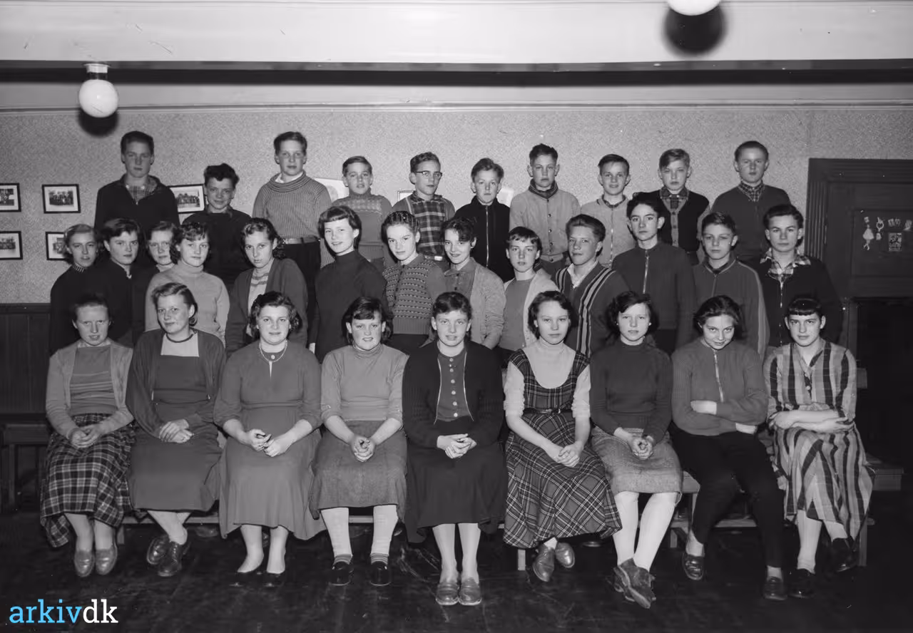 arkiv.dk | Konfirmander Tranebjerg 1957