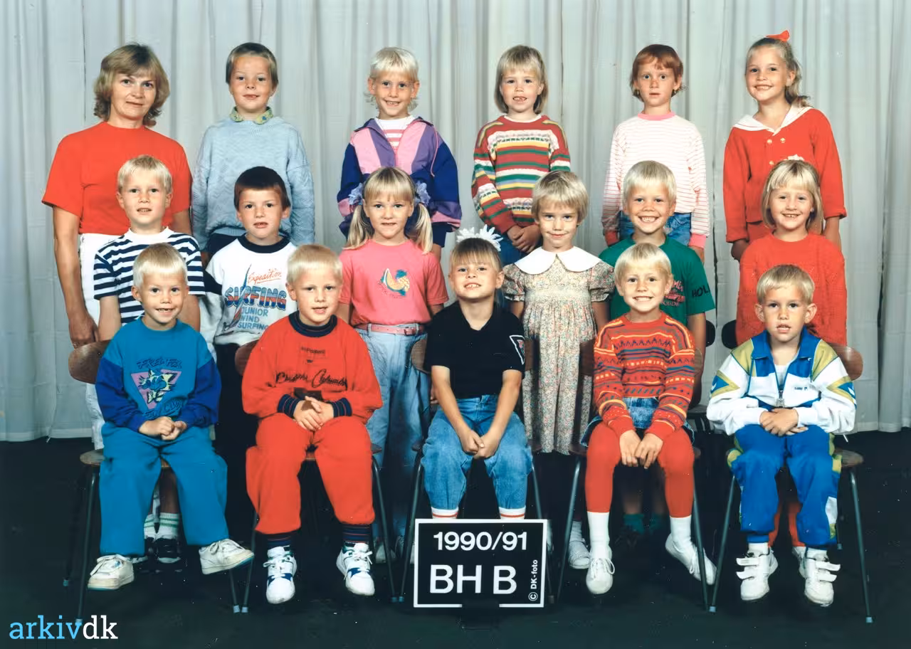 arkiv.dk | Klassebillede 0b, Harboøre skole, 1990/1991