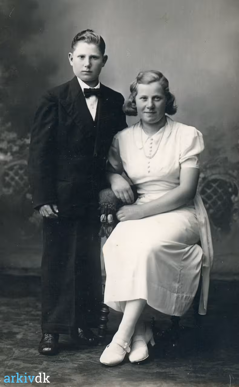 arkiv.dk | Karen Else, gift Andersen og hendes broder Tage Frederiksen