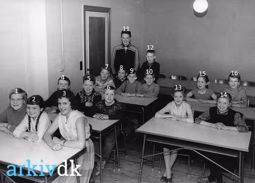 arkiv.dk | Tanderup Skole klasse billede år 1958 - 60,Tanderup sogn