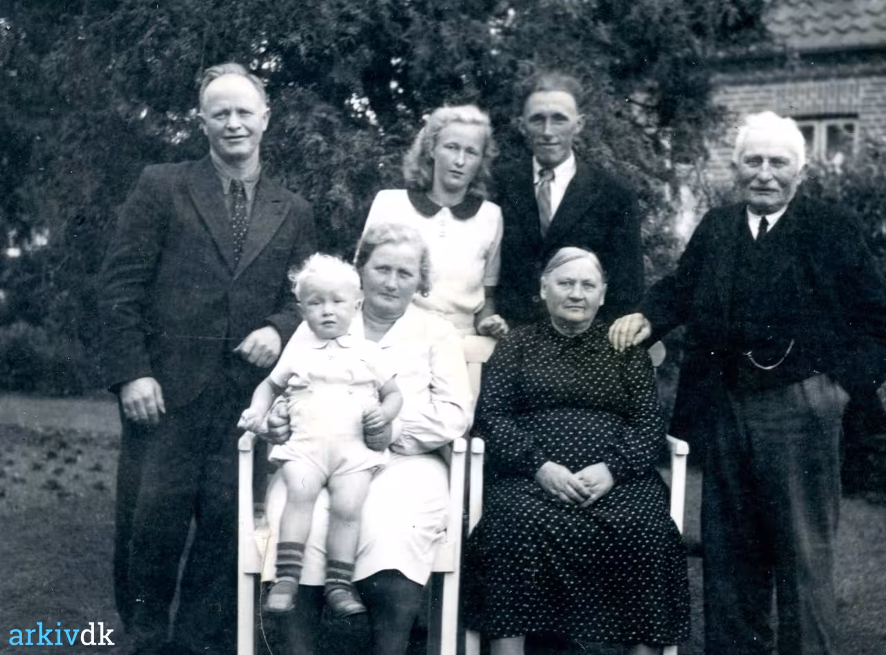 arkiv.dk | Jens Jørgen Christensen, Mou Mølgård med familie