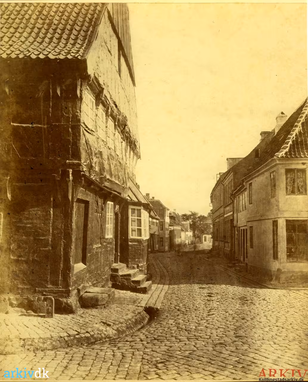 arkiv.dk | Kolding. Søndergade set fra Rendebanen.