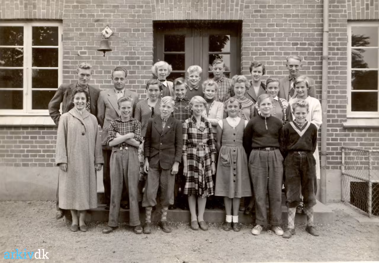arkiv.dk | Galten Hovedskole, klassebillede 1956