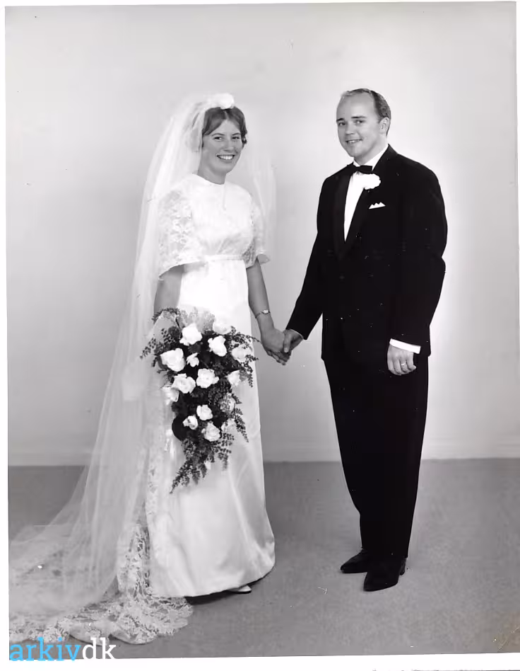 arkiv.dk | Brudeparret Ingelise og Arne Mortensen, 1967