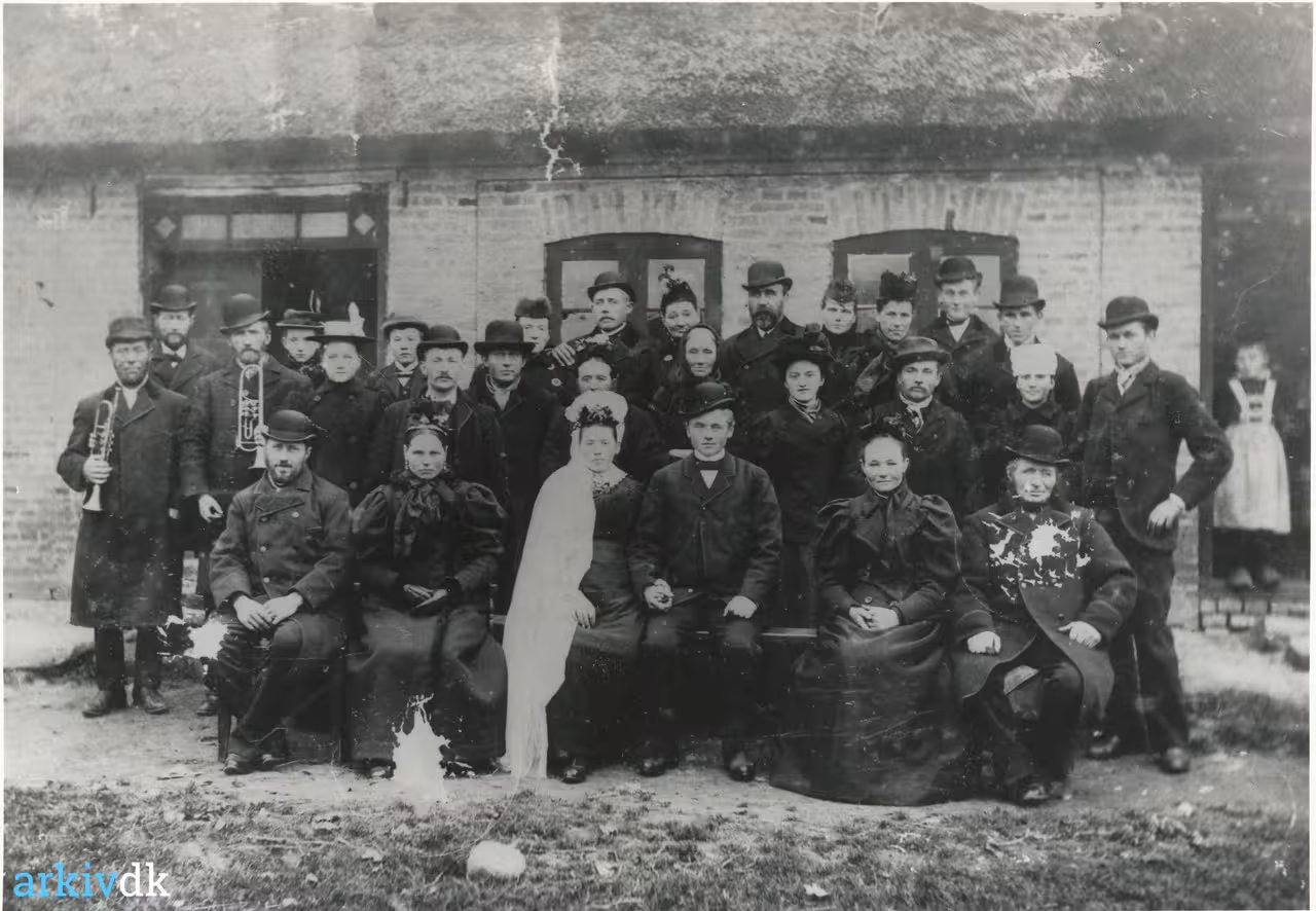 arkiv.dk | Bryllup. Bodil Kirstine Katrine Würtz og Niels Nielsen, Skringstrup