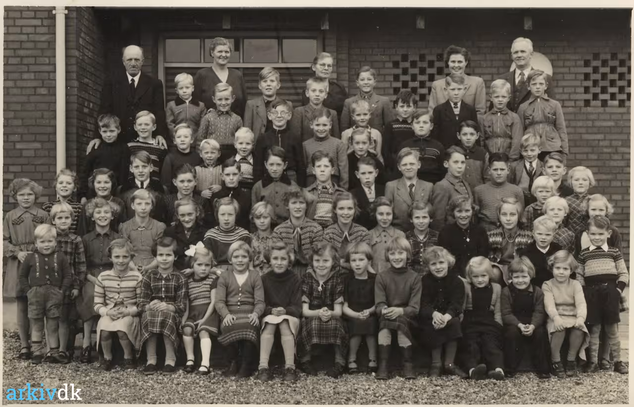 arkiv.dk | Bøvling Søndagsskole 1954 Møllevænget 11