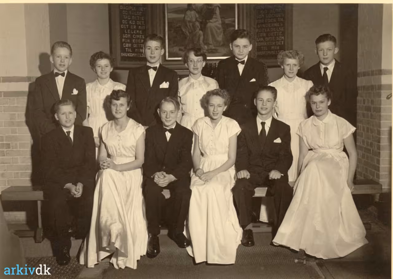 arkiv.dk | Galten konfirmander 28.03.1954