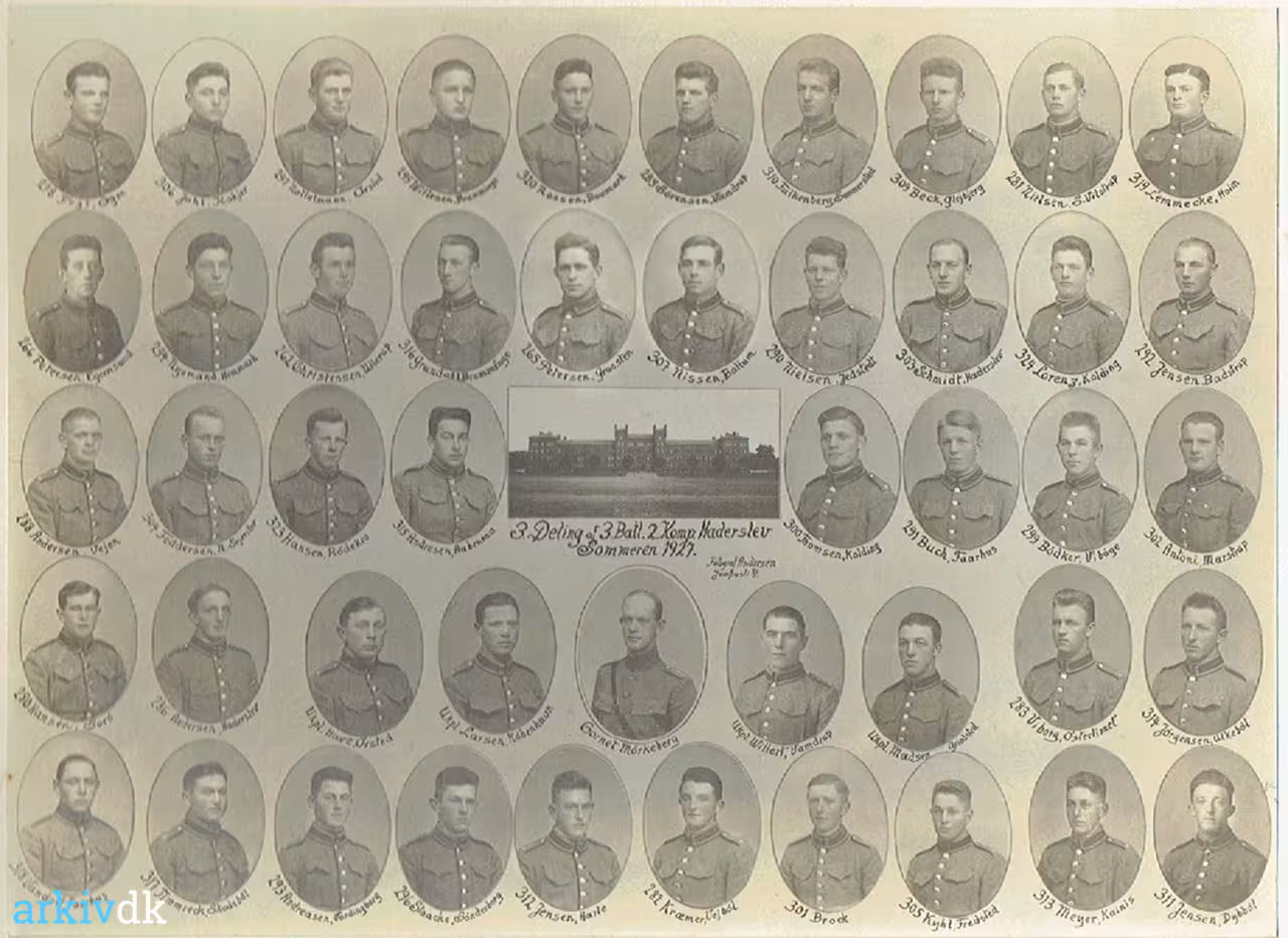 arkiv.dk | Haderslev Kaserne. Soldaterårgang 1927.