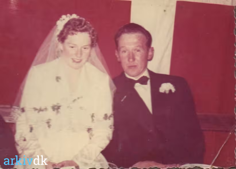 arkiv.dk | Bryllup, Elna Nielsen og Thorkild Kristian Nielsen
