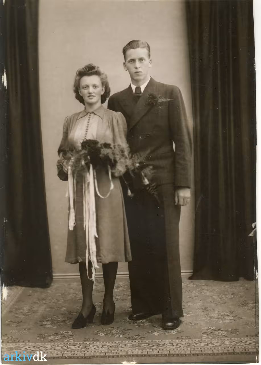 arkiv.dk | Edel og Knud Arentsens bryllup.