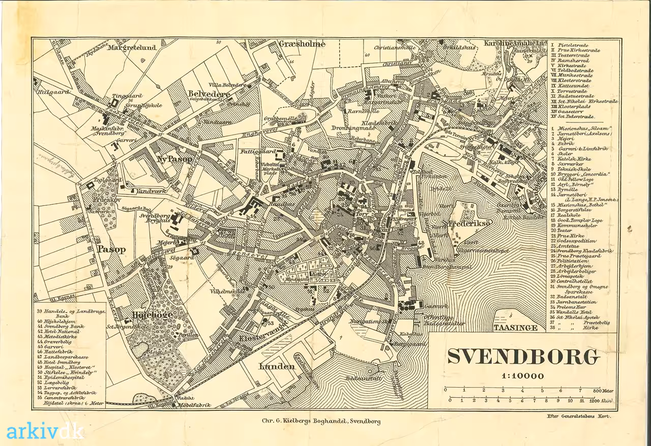 arkiv.dk | Kort over Svendborg o.1897