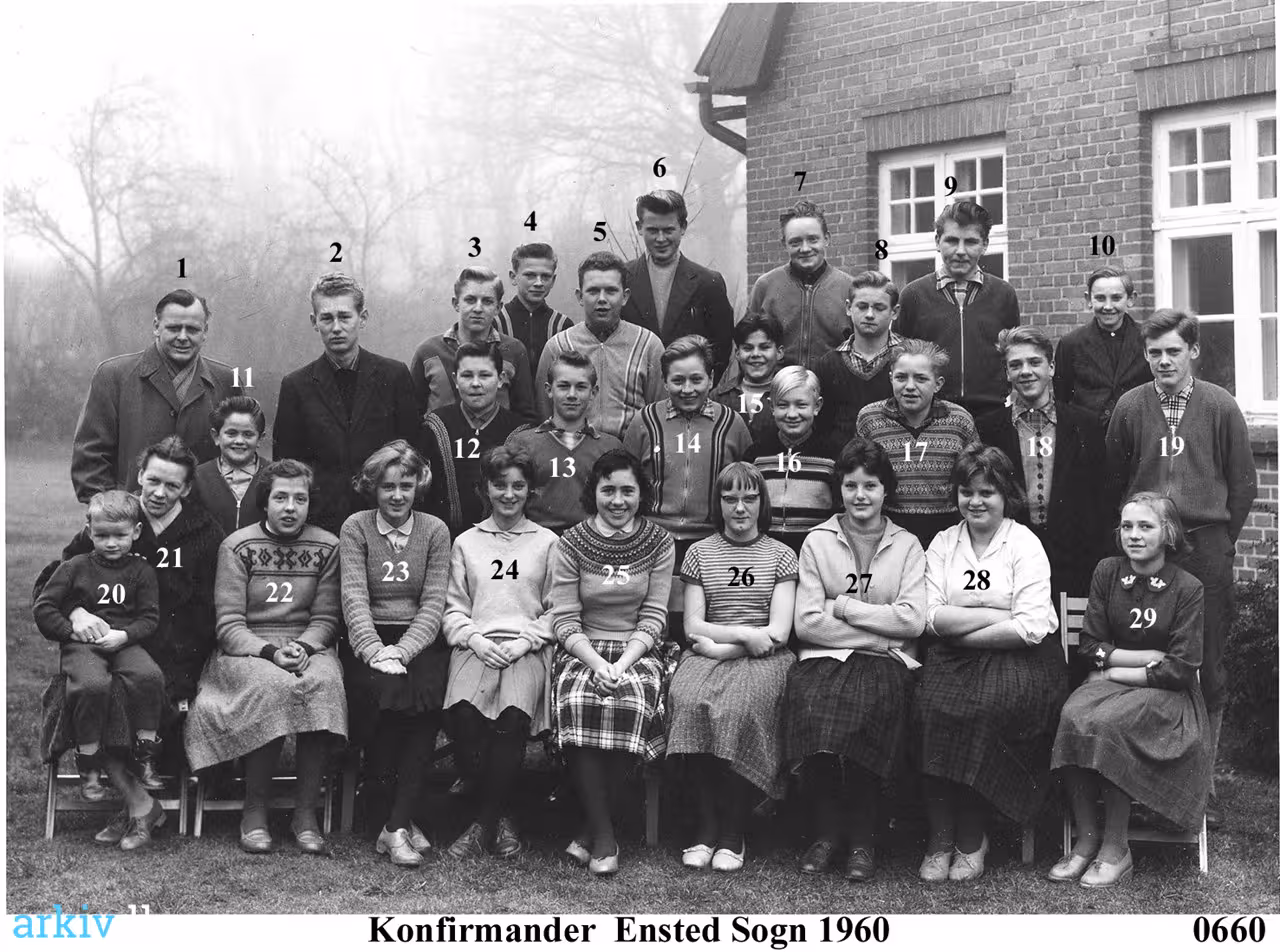arkiv.dk | Konfirmander Ensted Sogn 1960