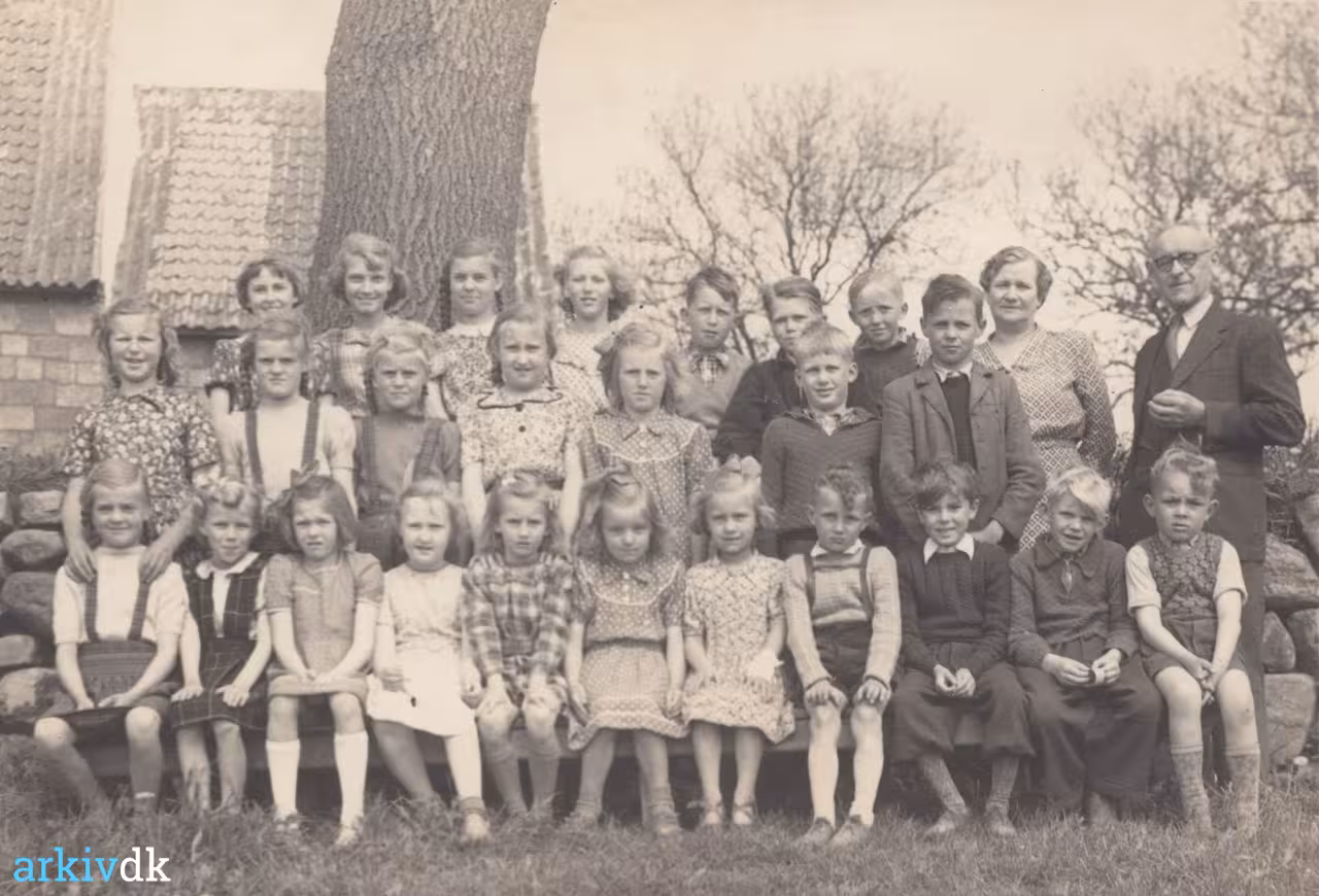 arkiv.dk | Skolebillede fra Alling Skole ved Ry.